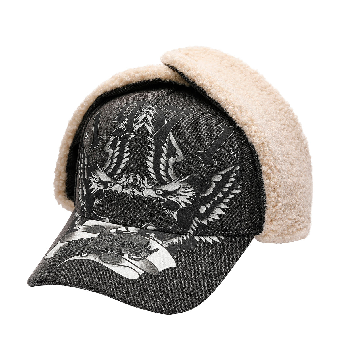 Unisex 1971 Eagle Acid Wash 5 Panel Trap- Per Cap - Black – Ed Hardy Europe