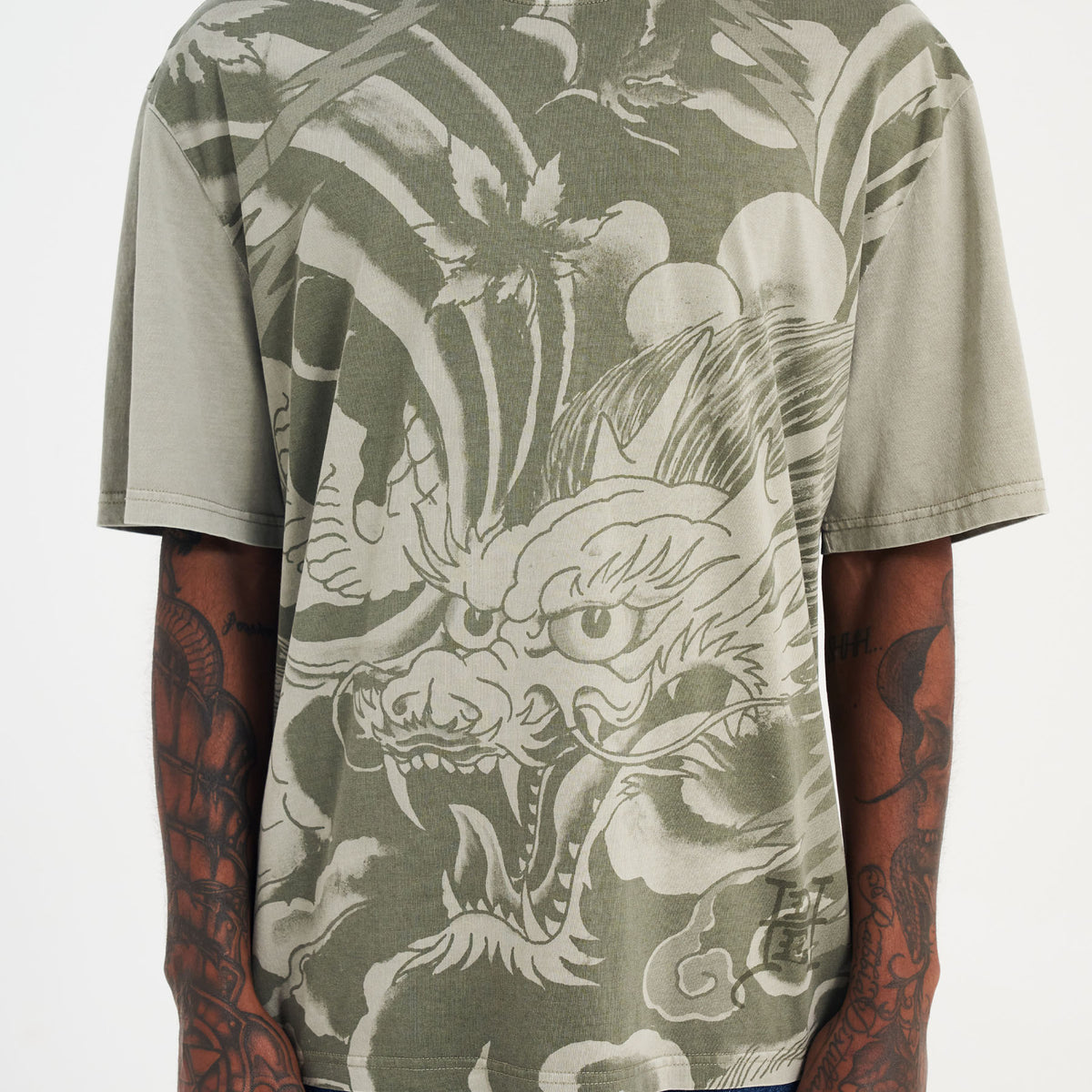 Mens Photo Drag Relaxed Tshirt - Green – Ed Hardy Europe