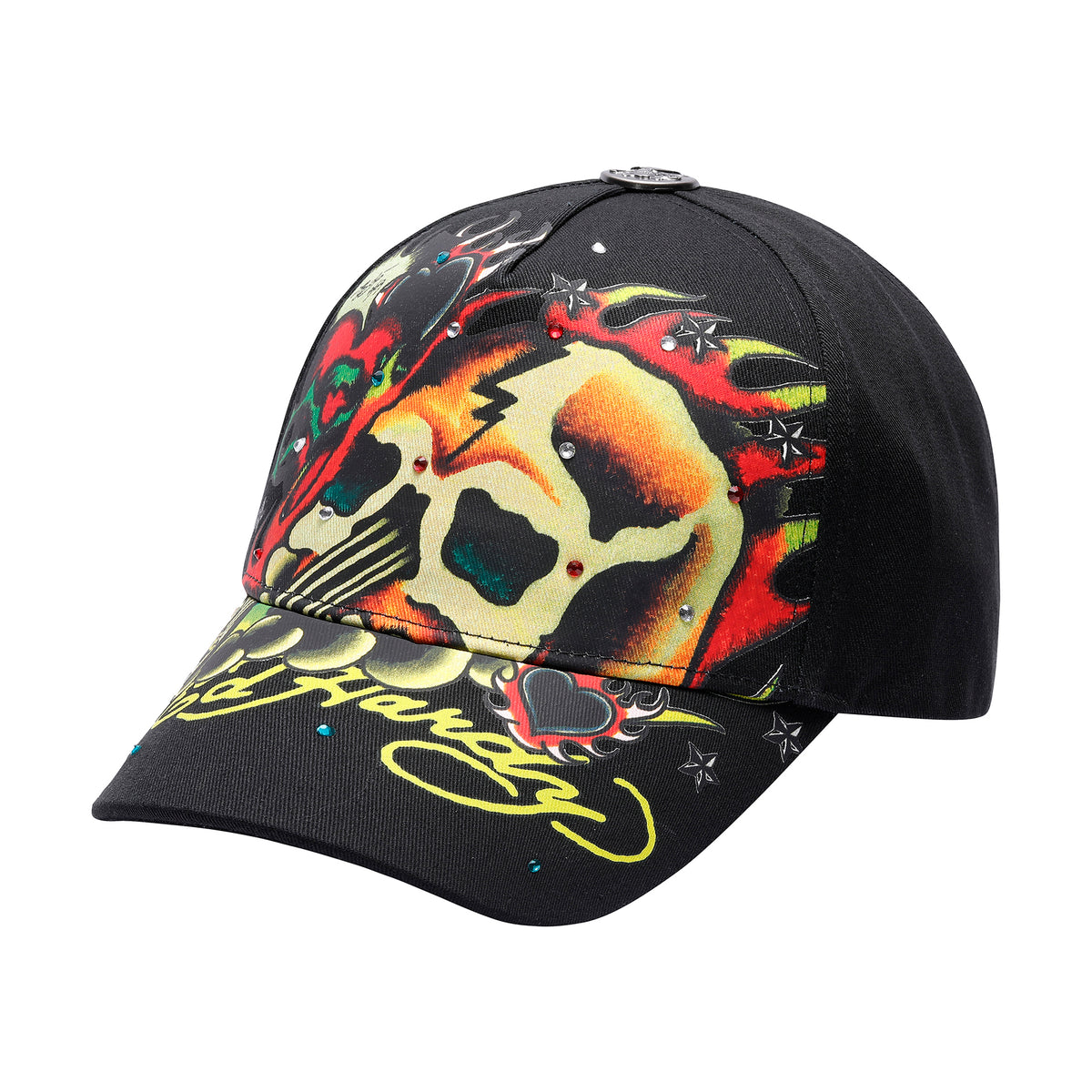 Unisex Skull Chopper 6 Panel Embellished Cap - Black – Ed Hardy Europe