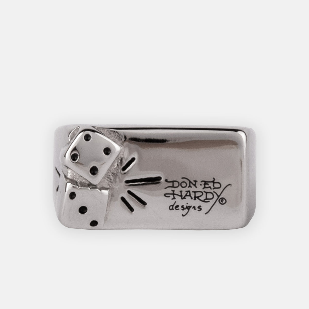Stainless Steel Dice Signet Ring - Silver – Ed Hardy Europe