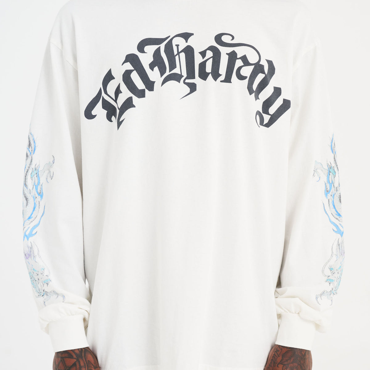 Mens Drag Death Rider Long Sleeve Tshirt - White – Ed Hardy Europe