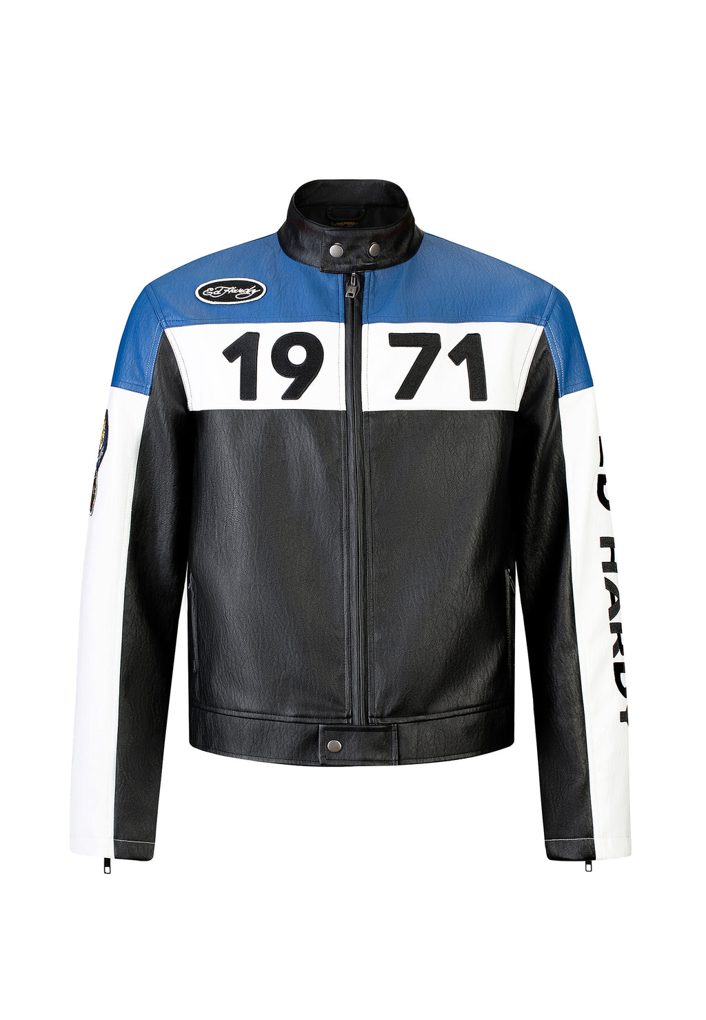 Unisex ED-1971 Moto Biker Jacket- Black/Blue/White – Ed Hardy Europe