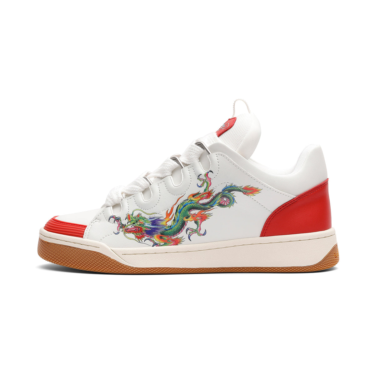 Mens Hardflip Low - Dragons - White/Red – Ed Hardy Europe