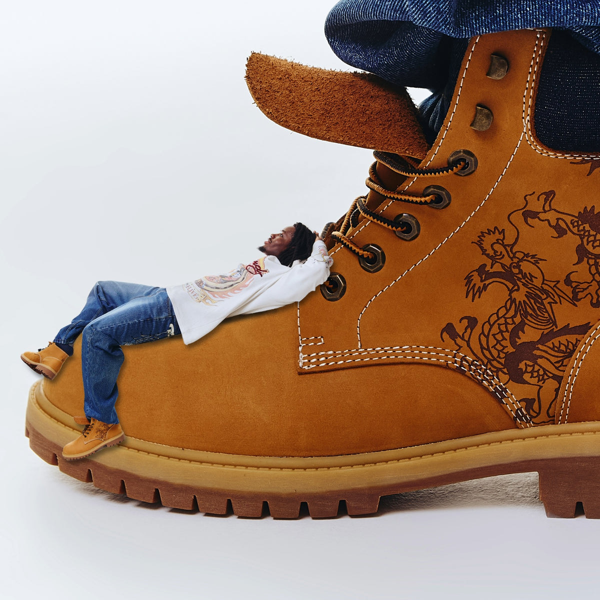 Mens Dancing Dragon Work Boot - Tan – Ed Hardy Europe
