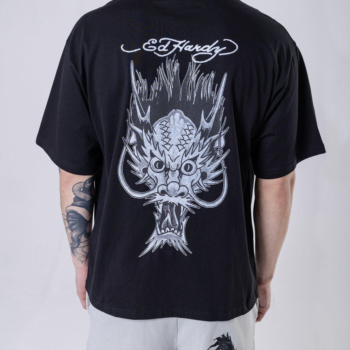 Mens Dragons-Back Tonal T-Shirt - Black – Ed Hardy Europe